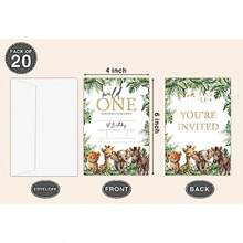 Wild One Birthday Invitations Safari Jungle Animals 1st Birthday Party ...