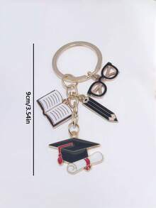 Graduation Mortarboard Keychain, Alloy Book Keyring, Back To School ...
