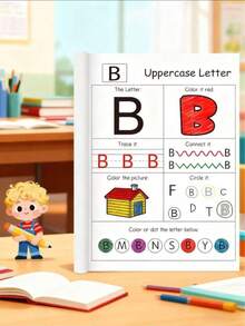 48 Page Abc Writing Practice Book, A-Z Letter Exercises For Preschool ...