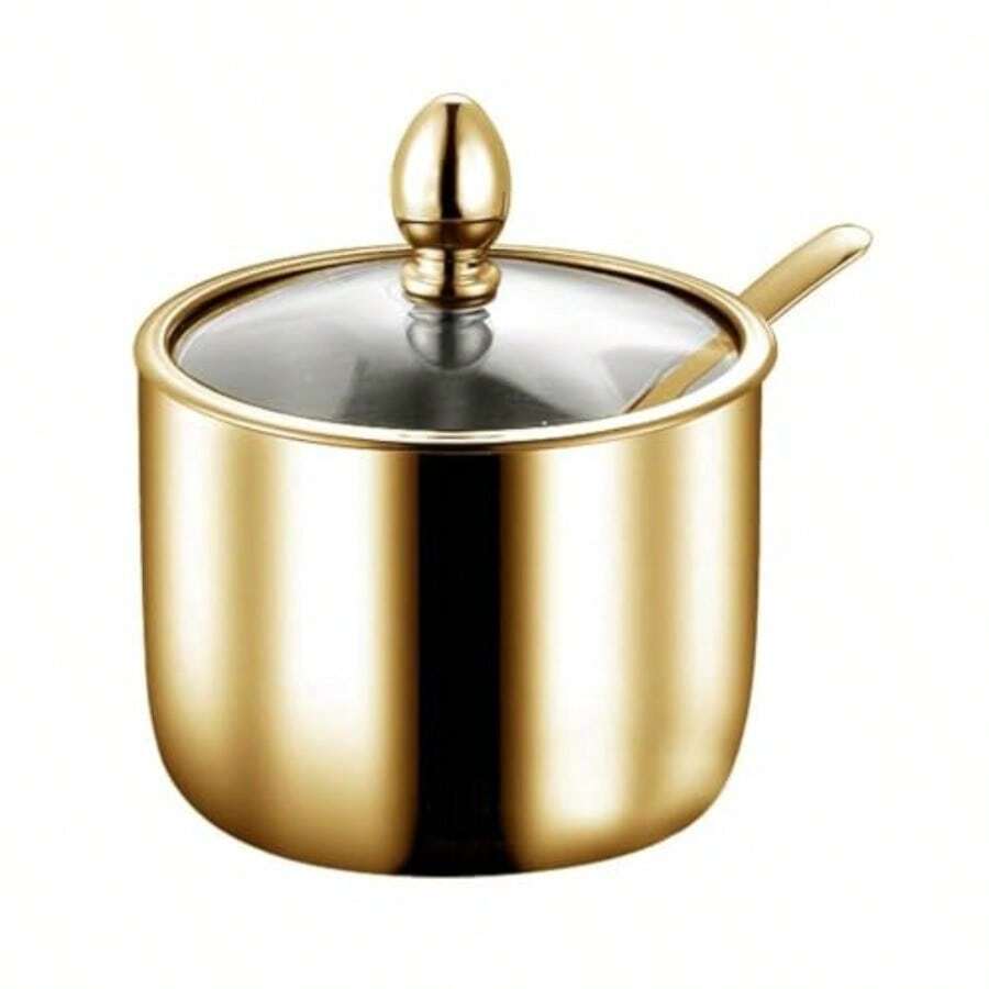 Seasoning & Spice ToolsGold Stainless Steel Sugar Bowl Spice Jar ...