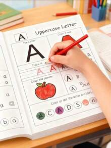 48 Page Abc Writing Practice Book, A-Z Letter Exercises For Preschool ...