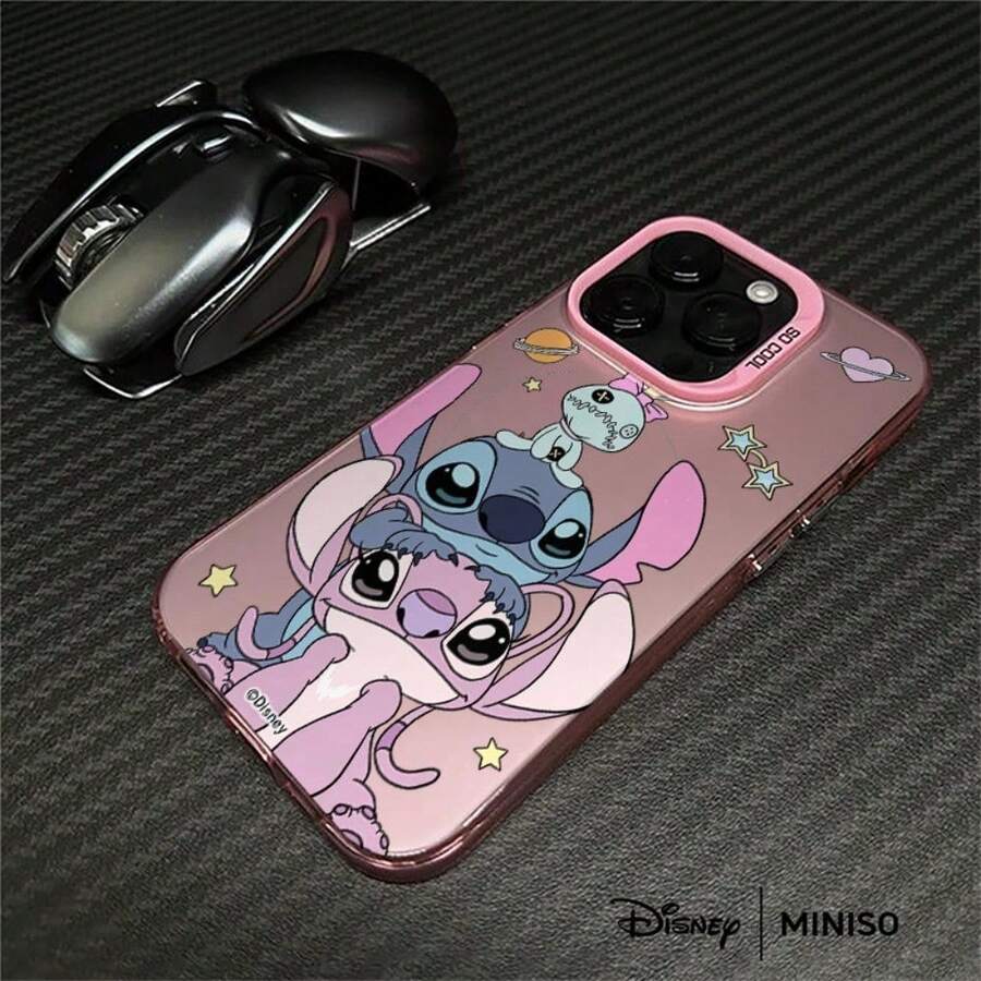 Miniso Disney Stitch Colorful Silver Phone Case Suitable For IPhone 17/ ...