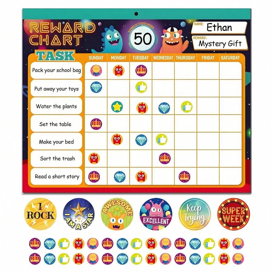 Quixorblex 1pc Children's Reward Chart, Behavior Chart, Schedule ...