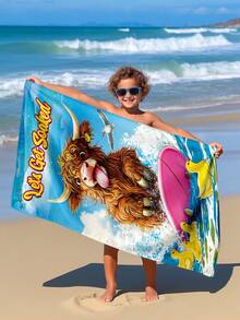 1pc Summer Surfing Highlands Kids Beach Towel, Super Absorbent ...