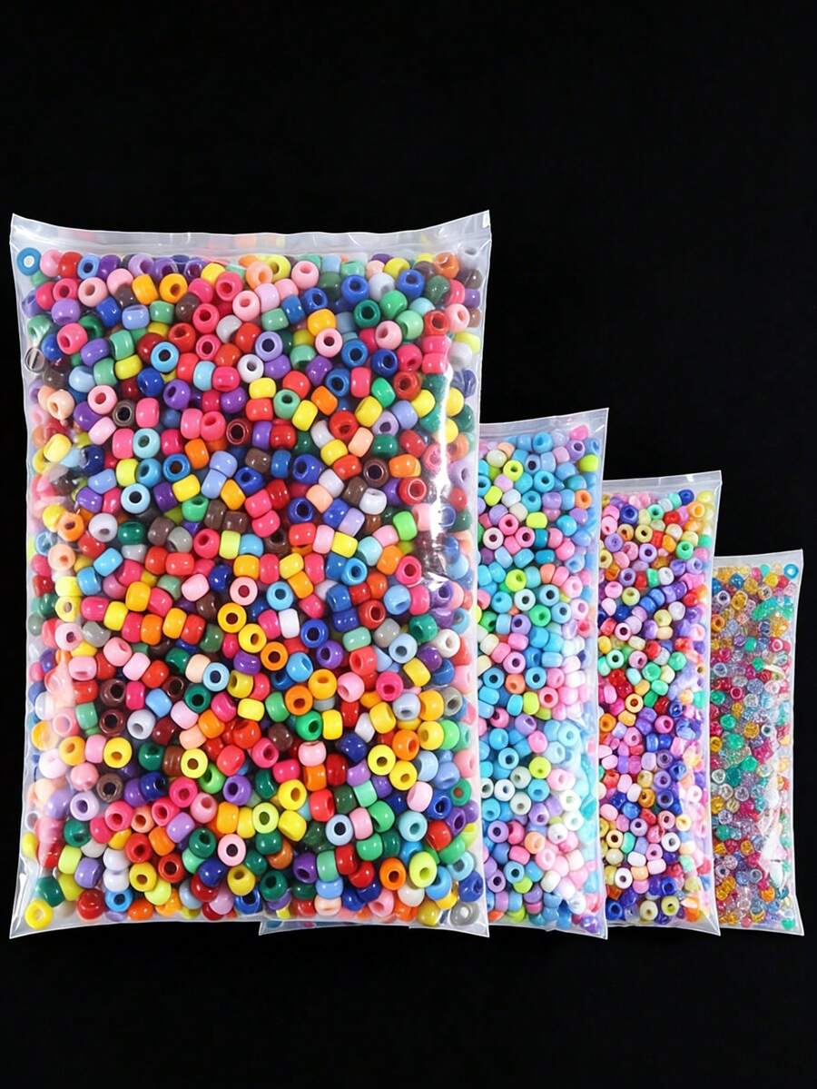 100/200/1850Pcs Pony Beads For Necklace Jewelry Making, Hair Braiding ...