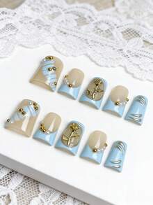 10pcs French Almond Shaped, Short Duck Mouth Shaped, Square Luxury ...