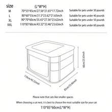 1pc Modern Polyester Portable Pet Tent, Foldable Cat Bed With Removable ...