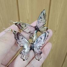 Exaggerated Clear Big Butterfly Earrings, New Luxury Elegant Niche ...
