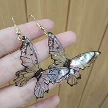 Exaggerated Clear Big Butterfly Earrings, New Luxury Elegant Niche ...