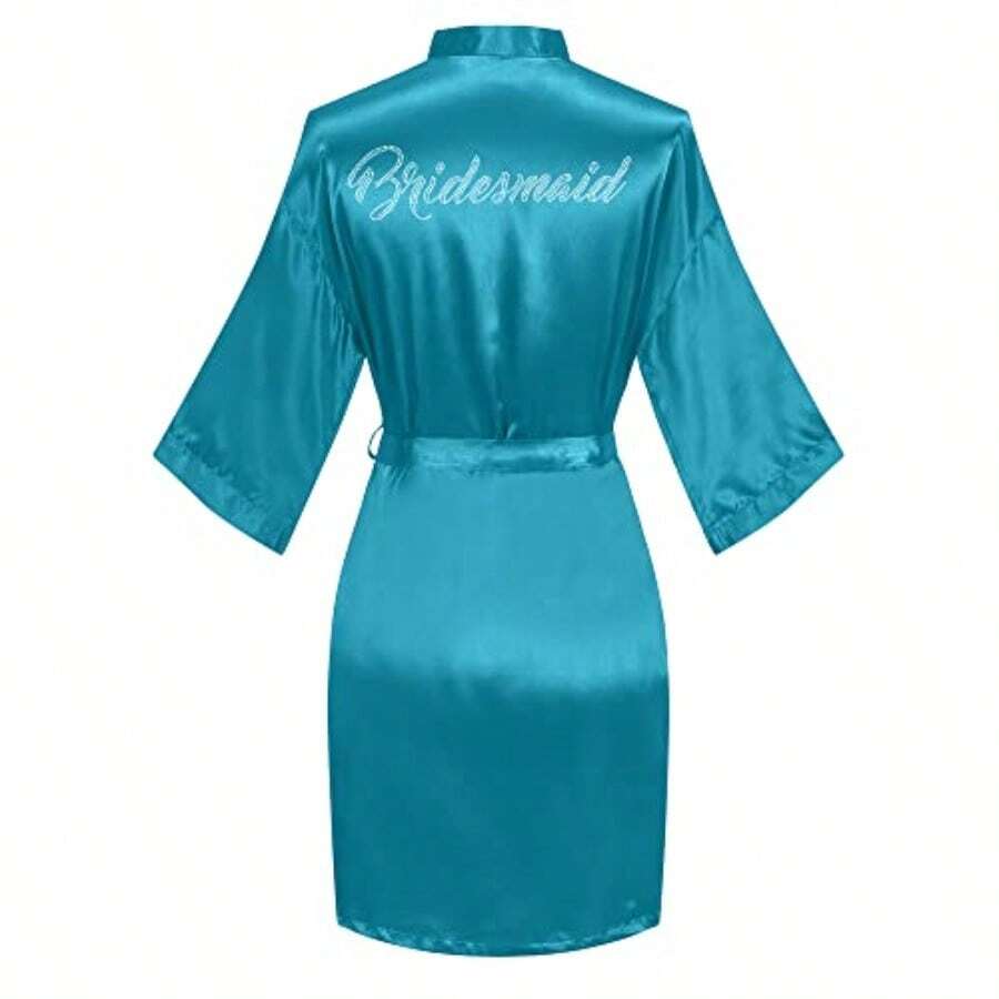 Women's Sier S Bride Robe Wedding Party Bridesmaid Satin Robes | SHEIN ...
