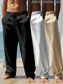 1pc Men's Breathable Thin Loose Casual Sports Pants, Solid Color, Men's ...