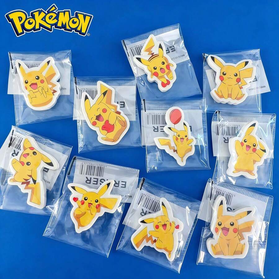 pokemon 5/10pcsNew Cute Cartoon Eraser, Clean And Practical Pencil ...