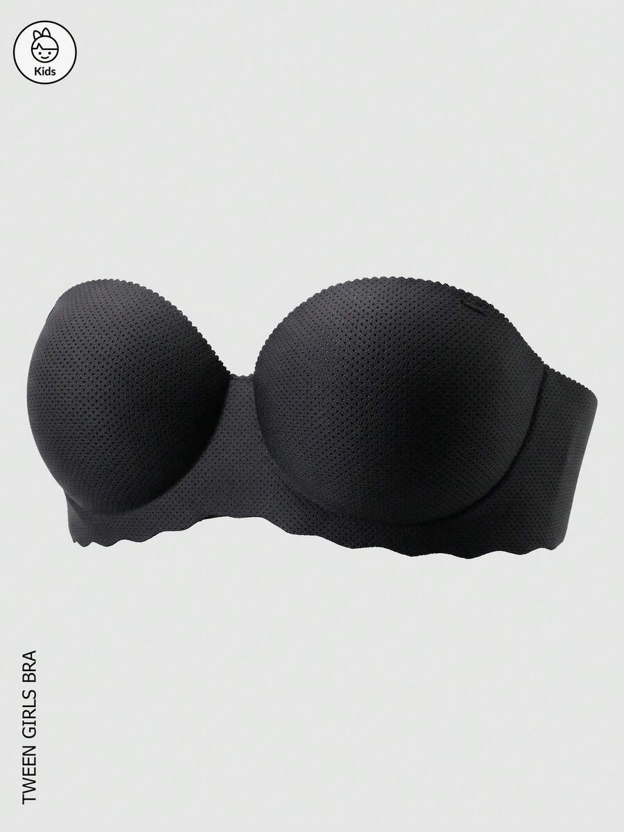 1Pc Tween Girls Solid Seamless Strapless Push-Up Bra,Suitable For Ages ...