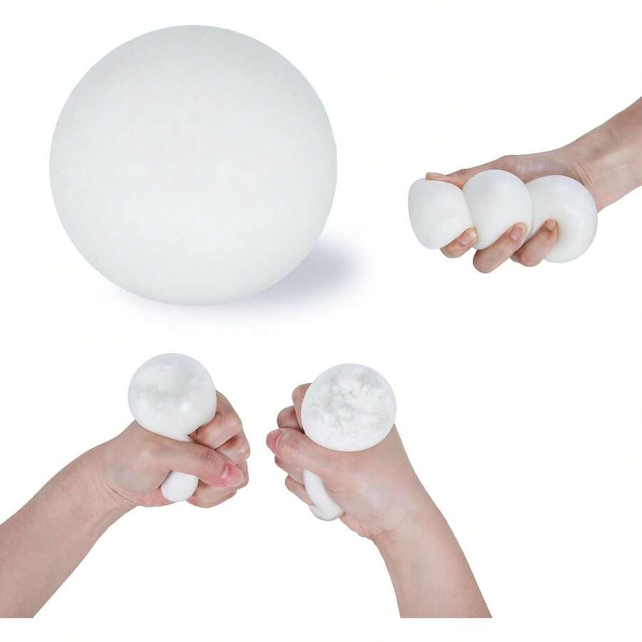 2026 Hot Popular 1PC White Snowball Stress Ball, Stretchy Squishy ...