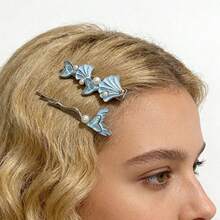 2pcs Shell & Fish Tail Faux Pearl Hair Clips, Cute Ocean Theme Hair ...