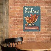 CIFbuy Vintage Metal Chicken Sign 8x12 Inch - Farmhouse Wall Decor With ...