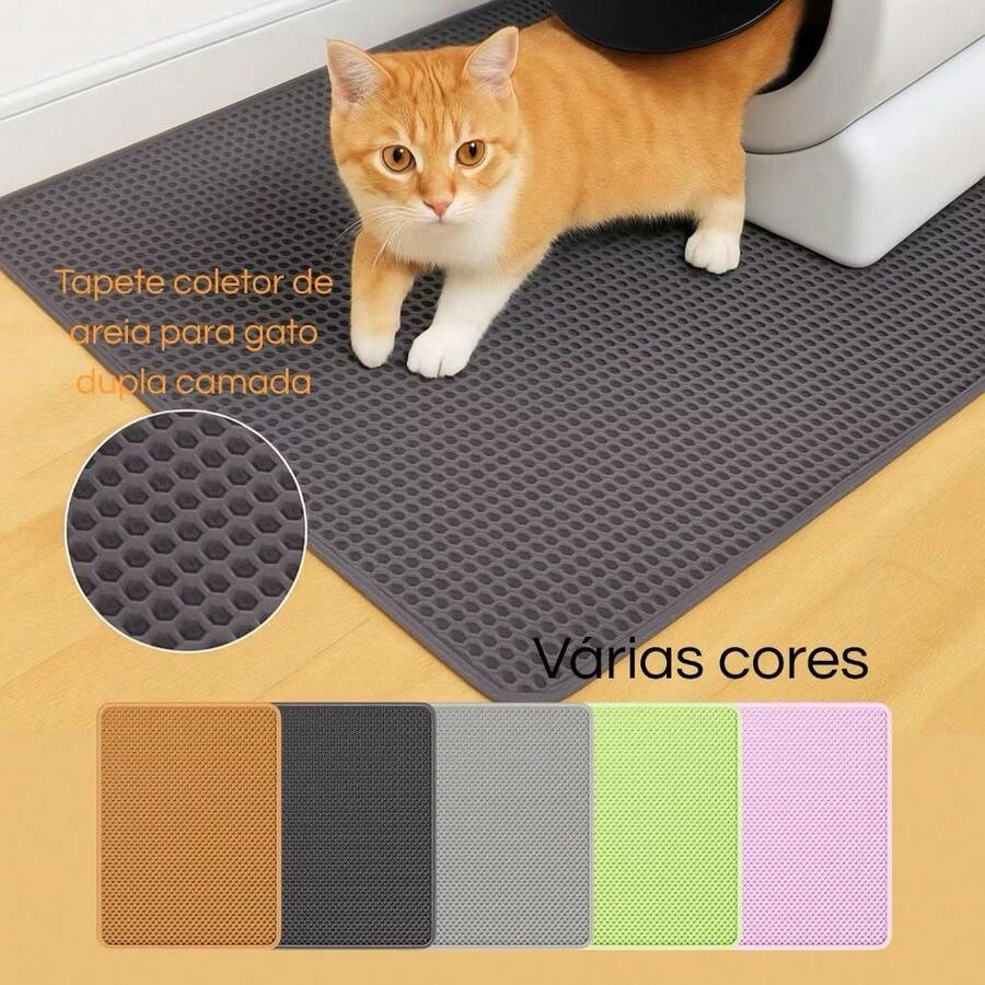 Tapete Higiênico Coletor de Areia Impermeável Para Gatos Tamanho Grande ...