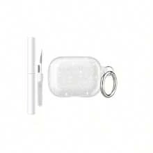 2pcs/Set Transparent Glitter Earphone Case + Earphone Cleaning Pen ...