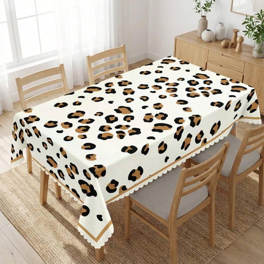 1pc Leopard Print Tablecloth, Suitable For Holidays, Parties, Birthdays ...