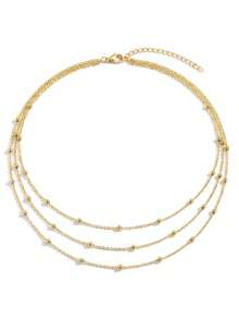 1pc Delicate Multi-Layer Beaded Waist Chain, Titanium Steel 18K Gold ...