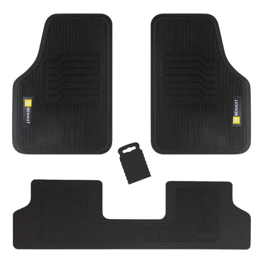 Renault 5-Piece Rubber Car Mat Set + Trash Can | SHEIN