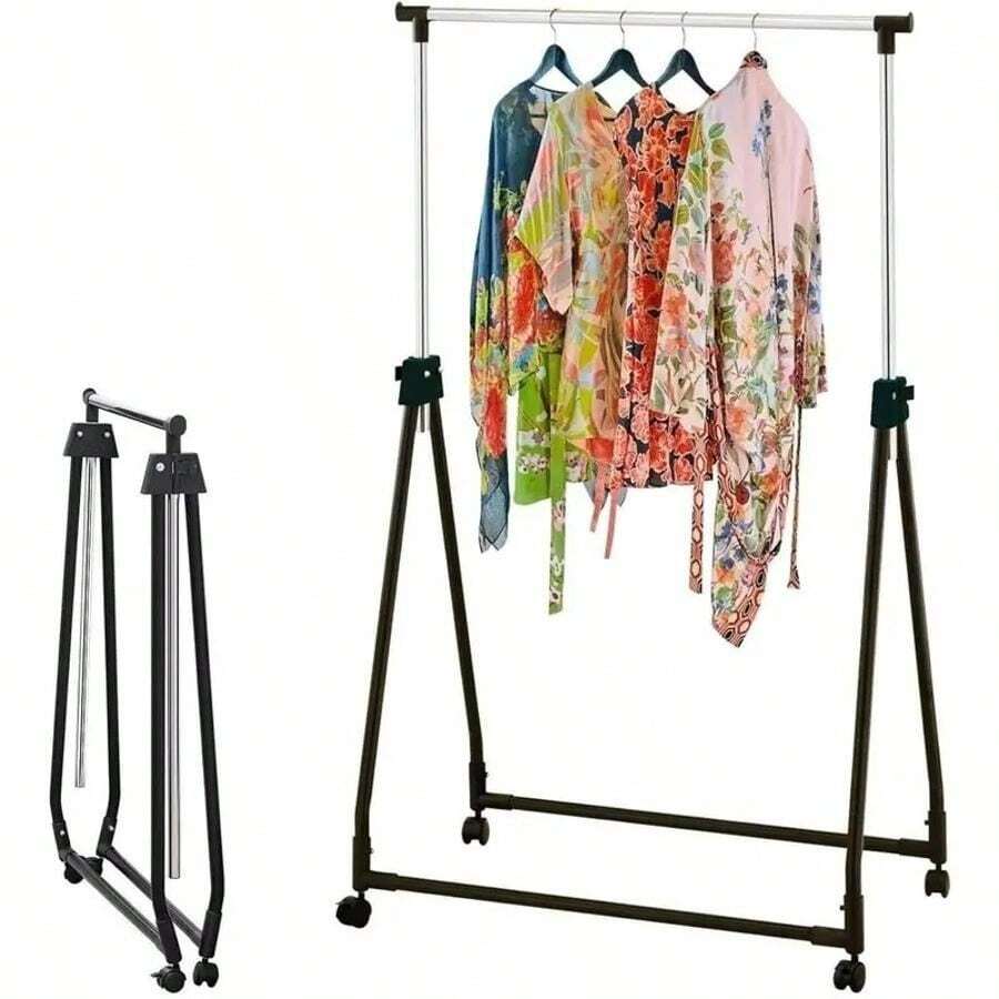 Foldable/Adjustable Metal Rail Rack - Adjustable Height Portable ...
