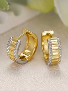 1 Pair Elegant Hoop Earrings, Designed For Women, Suitable For Weddings ...
