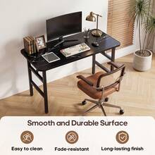 Senmeo Foldable 31.5" Office Desk, Sturdy Steel Frame Portable Computer ...