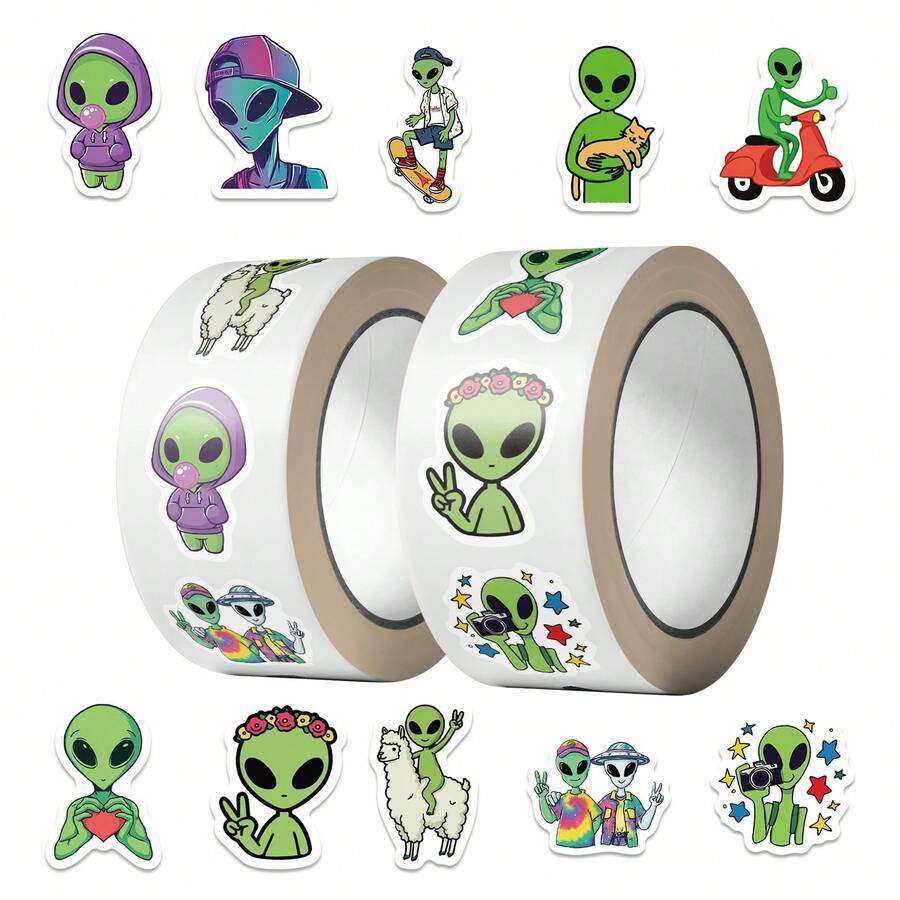 500 Peças Adesivos Rolos de Alienígenas Cartoon Engraçados e Legais ...