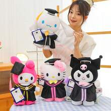 1pc Sanrio Graduation Plush Toy - Random Style (KT Cat, Kuromi, My ...