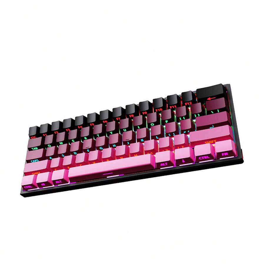 Wireless Mechanical Keyboard 61 Keys, Triple Mode, Ergonomic Design For ...