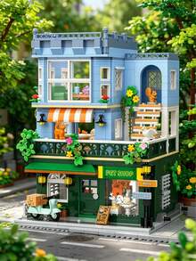 Western Street Scene Pet Shop Building Set, Luxury Modular Building Toy ...