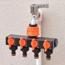 4-Way Garden Hose Splitter With 4 Independent Valves - Outdoor Faucet ...