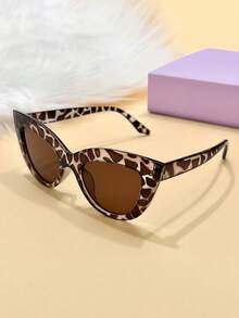 1pc Leopard Print Cat Eye Fashion Glasses For Women, Personalized ...