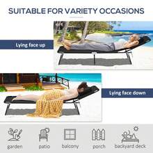 Outsunny Folding Chaise Lounge Chair, Reclining Beach Tanning Chair ...