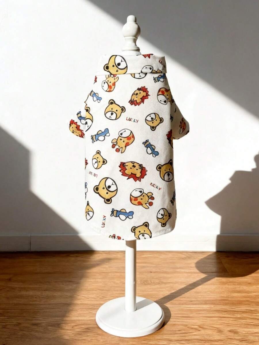 LUCKIE PAL 1 Peça Camisa Casual de Estimação Estampada com Avião ...