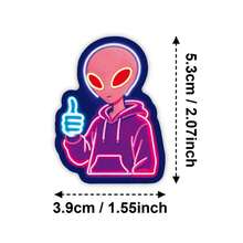 56 Stück Neon Alien Aufkleber, wasserfeste Vinyl Aufkleber für ...