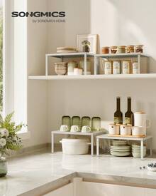 SONGMICS Spice Racks, Set Of 2 Metal Cabinet Shelf Organizers ...