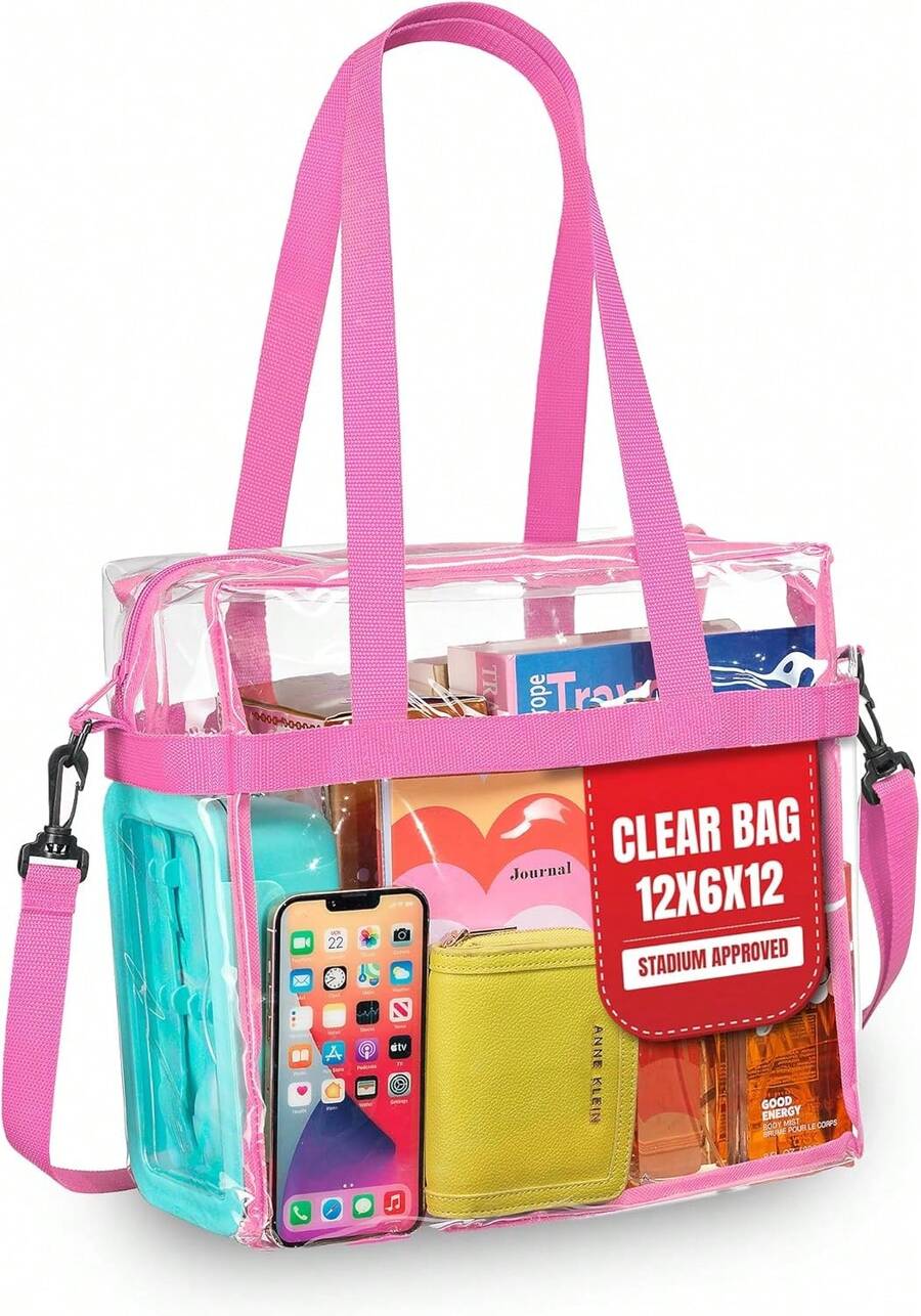 Handy Laundry Clear Bag 12x6x12 Stadium Approved Transparent Tote With ...