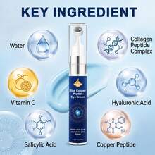 Blue Copper Peptide Eye Cream - Firming, Smoothing Fine Lines, Deep ...