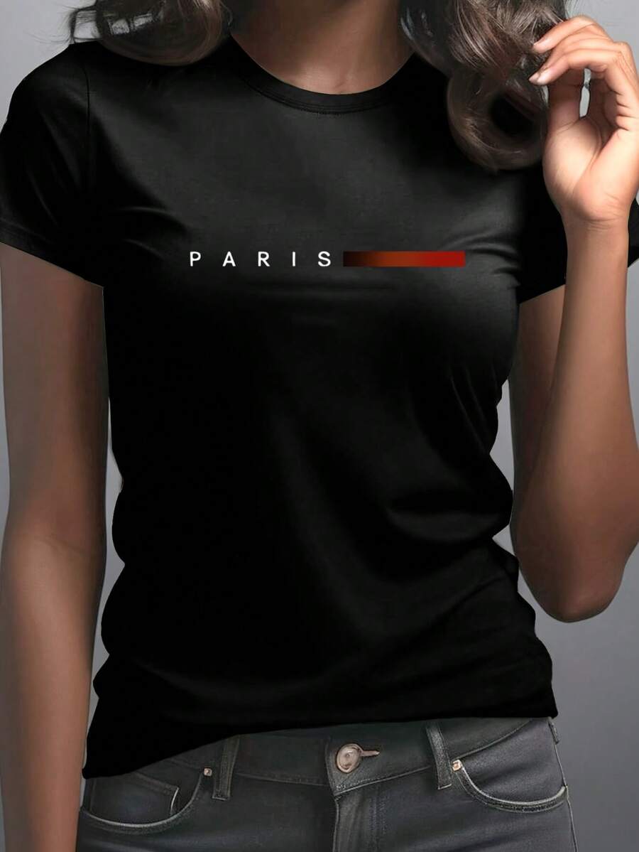 Women's Summer Clothing | Short Women's T-Shirt With Round Neck Design ...