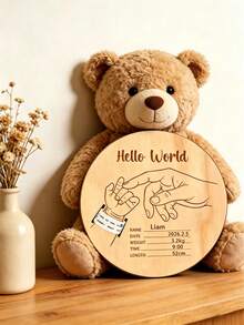 Personalized Baby Birth Announcement Board With Name & Milestone Wood ...