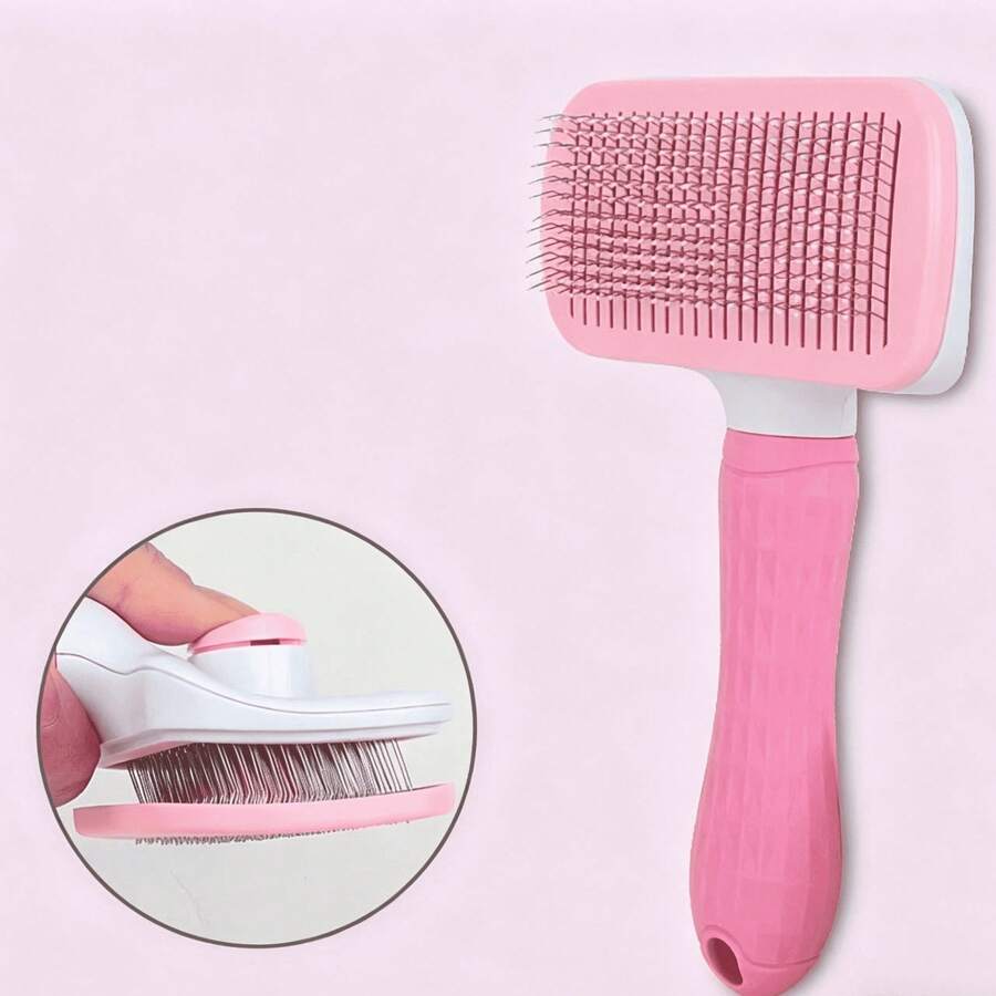 1pc Pet Massage Comb, Pet Brush For Deshedding And Grooming, One-Click ...