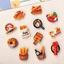 12PCS Cute Cartoon Bread Resin Fridge Magnets, Double-Sided Decor ...