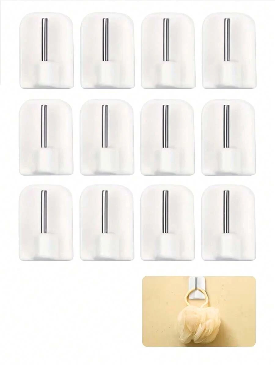 10pcs Self-Adhesive Curtain Hooks - Plastic No-Drill Hooks, Strong ...