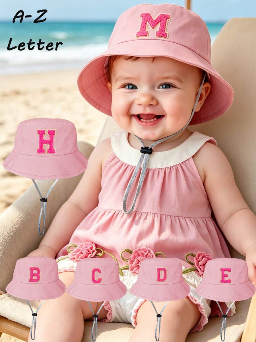 1 Pc Baby Letter A-Z Baby Bucket Hat Boy Girl Kids Sun Hat Outdoor ...