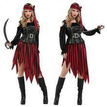 Caribbean Female Pirate Captain Costume Gothic Style Women's Pirate ...