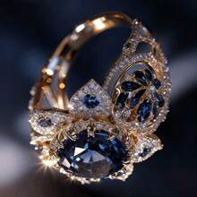14K Gold Plated Copper Ring, Inlaid With Synthetic Cubic Zirconia ...