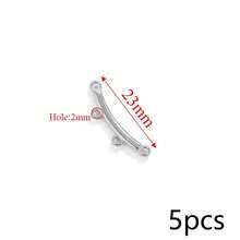 5Pcs 18K Gold Plated 304 Stainless Steel Multi-Hole Curved Bar ...
