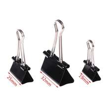 10pcs/Lot Black Metal Binder Clips 19mm/ 25mm/ 32mm Notes Letter Paper ...